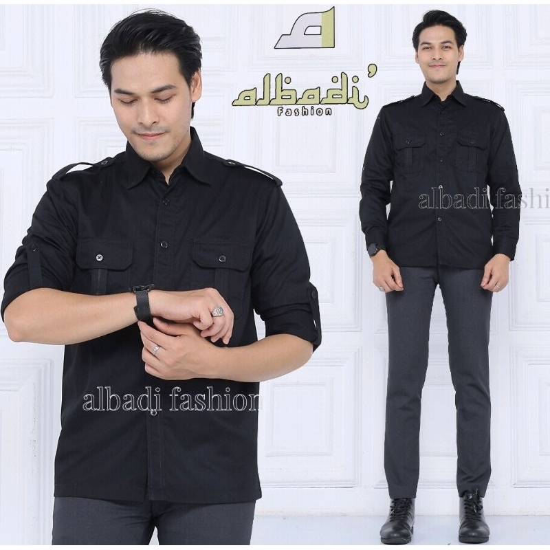 Jual Baju Kemeja PDH Hitam Tangan Panjang PDL Outdoor Indoor Pria dan ...