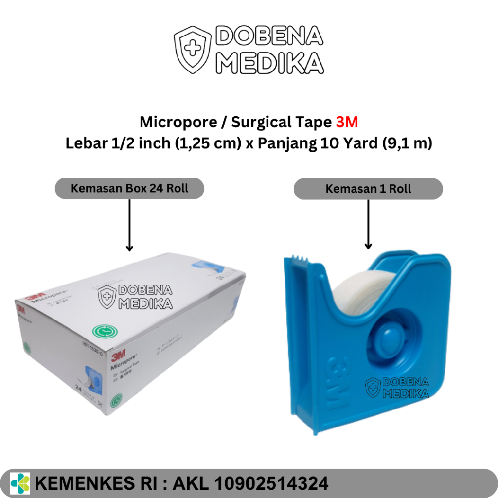 Jual Micropore 1/2 inch 1 inch 2 inch 3M Plester Putih Box | Shopee ...