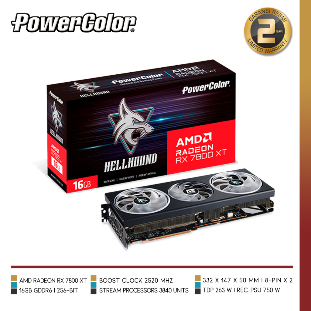 Jual POWERCOLOR Hellhound AMD Radeon RX 7800 XT 16GB GDDR6 | Shopee ...