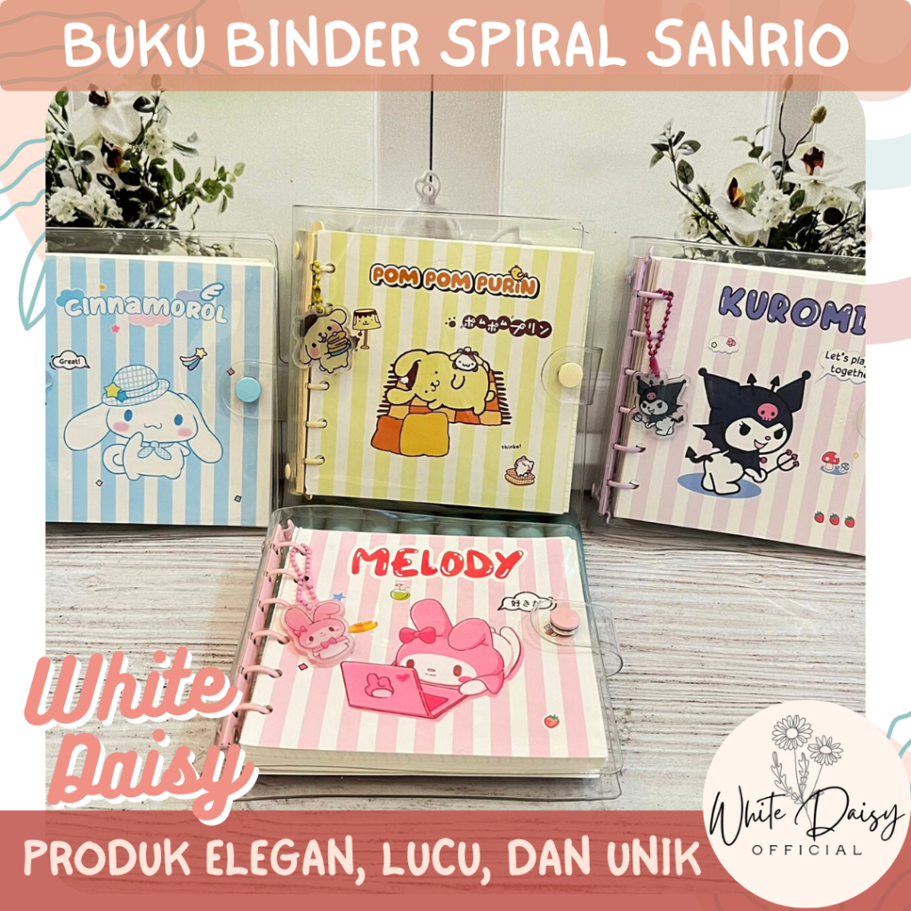 Jual Buku binder spiral anak ukuran 10 x 10 cm melody lucu kuromi imut ...