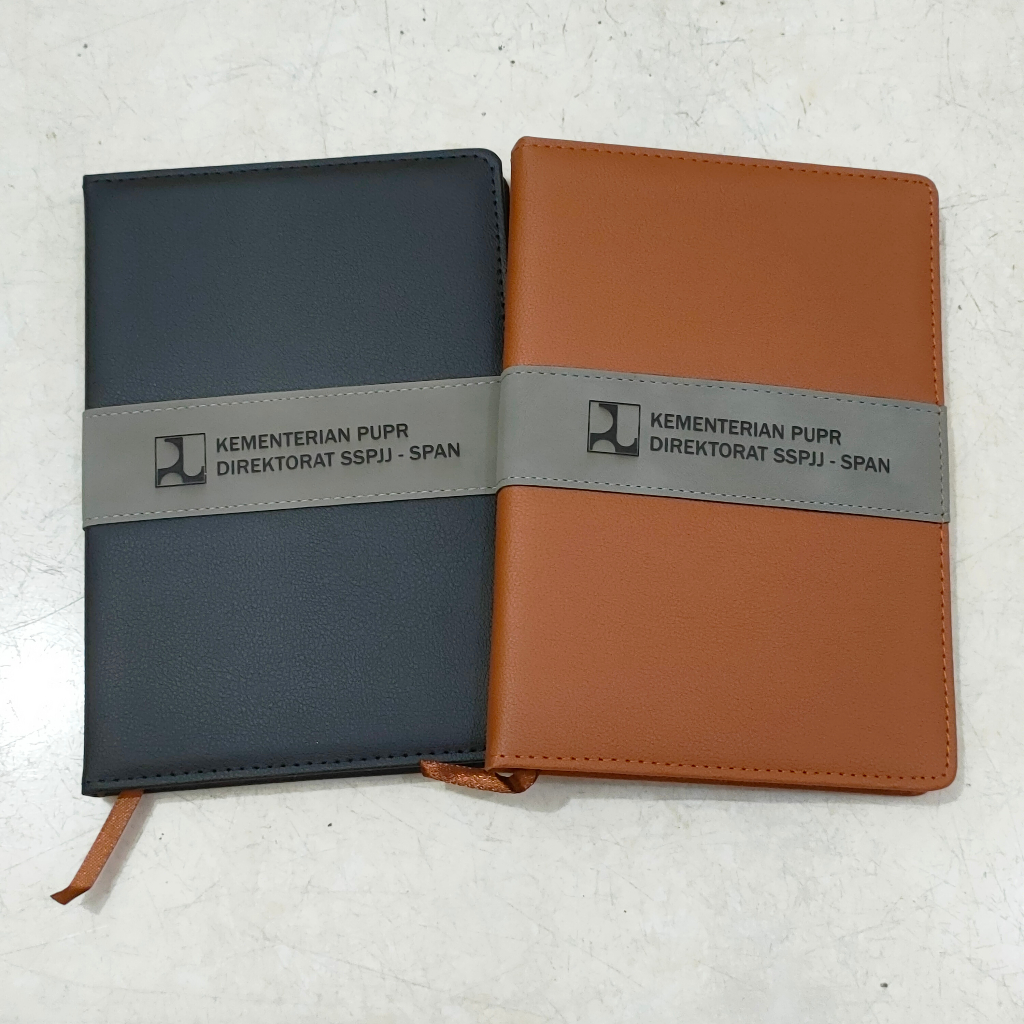 Jual NoteBook {HS-AK06GD} Free Nama +Box | Agenda Kerja Kulit A5 tanpa ...