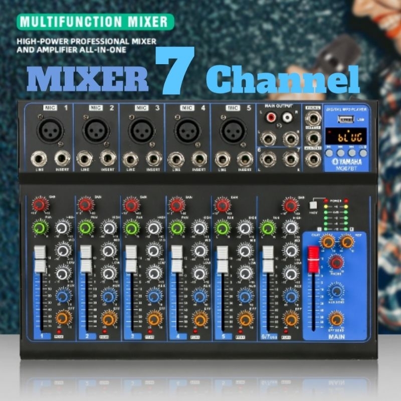 Jual Mixer 7 Cahnnel Audio Profesional MG 7 Bluetooth/USB/PC/MP3 Mode ...