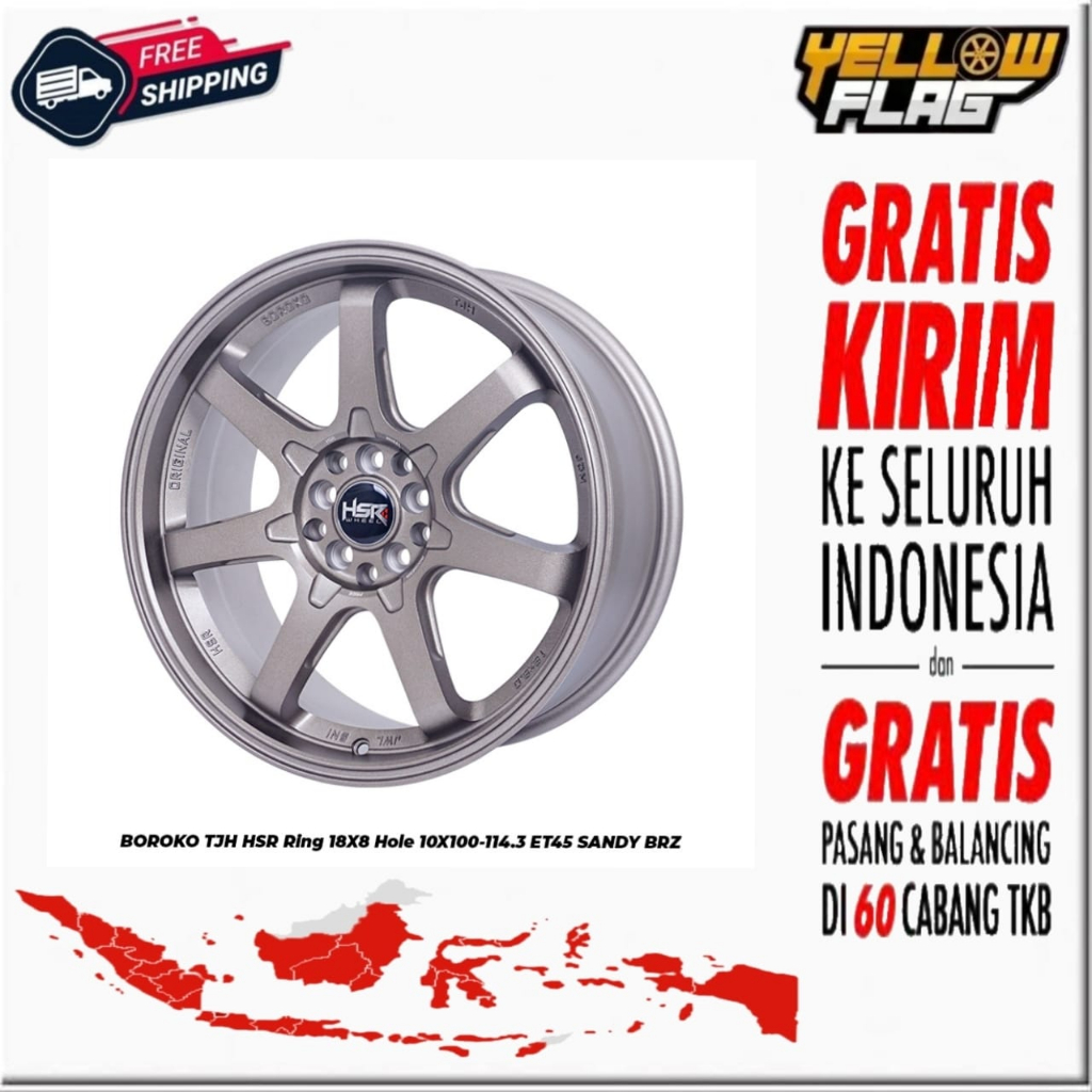 Jual VELG MOBIL HSR BOROKO TJH R18 TERIOS RUSH CRV HRV 5X100/5X114,3 ...