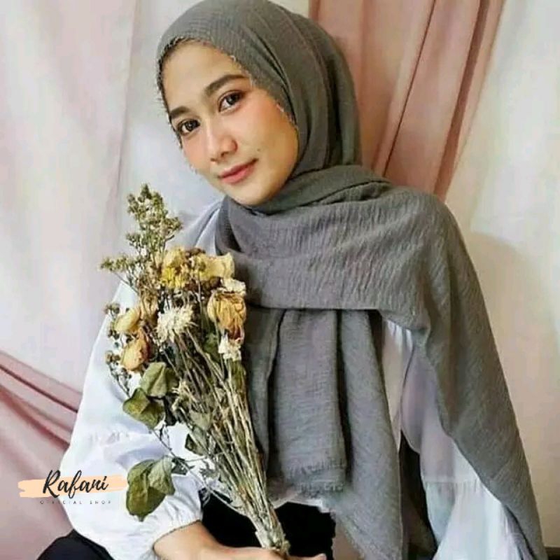 Jual Pashmina Rawis Crinkle Arabic Style/ Hijab Pashmina Rawis/ Hijab Pashmina Crinkle Premium ...