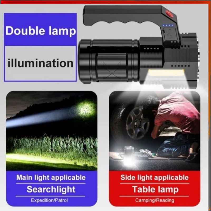 Jual SENTER 4 LED MULTI FUNGSI SUPER TERANG GAGANG RECHARGE SENTER COB ...