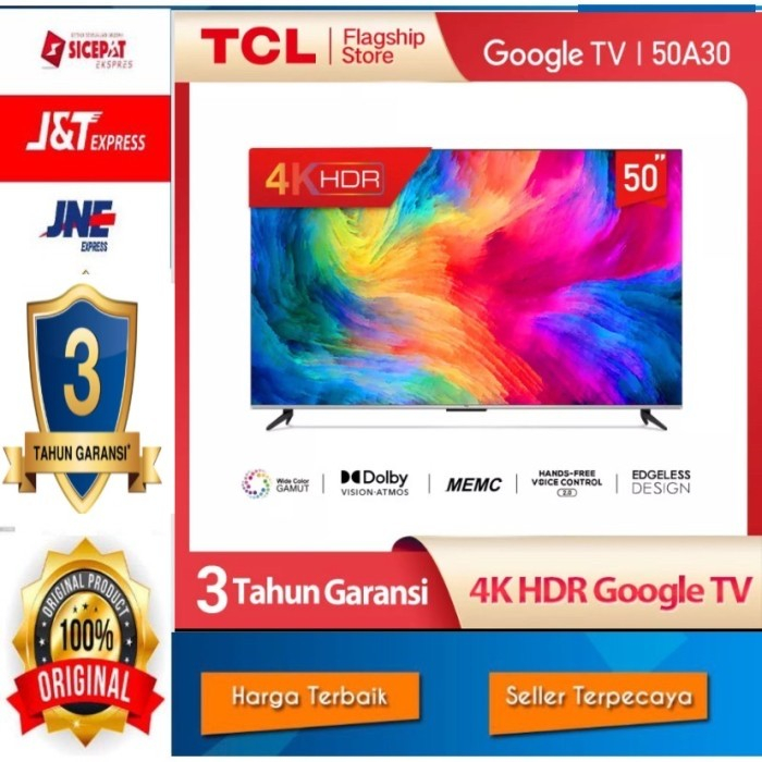 Jual TCL 50A30 4K 50" UHD Smart Android Google TV with Dolby vision ...