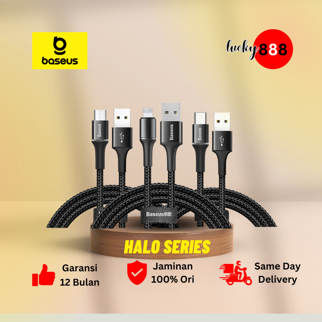 Jual Kabel Data LED Baseus Halo Fast Charging iPhone/Micro USB/Type-C ...