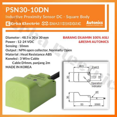 Jual Autonics PSN30-10DN Persegi Induktif Proximity Sensor Metal Besi ...