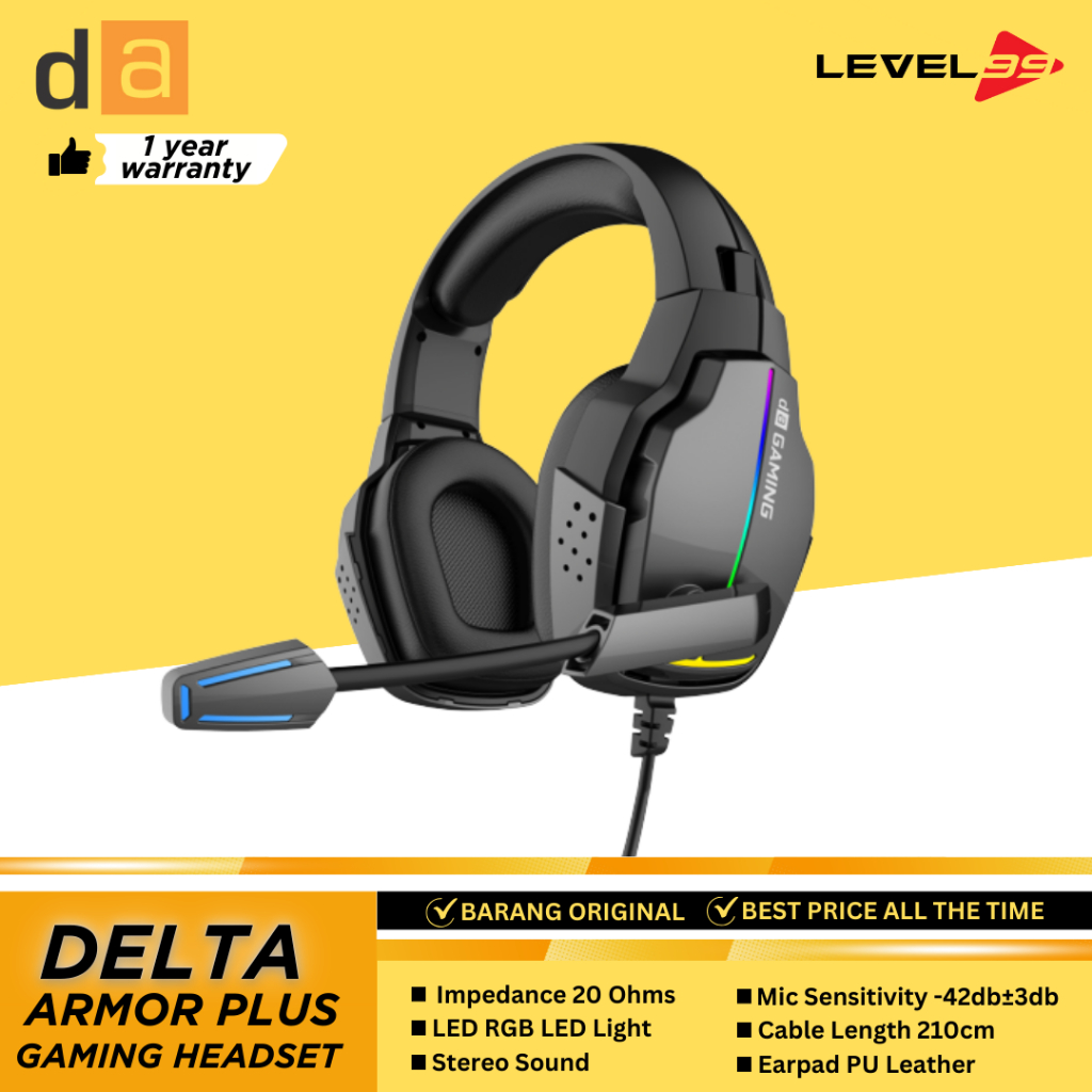 Jual DIGITAL ALLIANCE DELTA ARMOR PLUS RGB Gaming Headset | Shopee ...