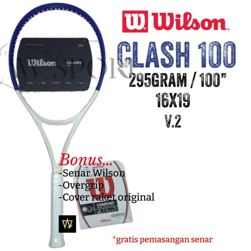 Jual Raket Tenis Wilson CLASH 100 US OPEN 2023 Berat : 295g Original | Shopee Indonesia