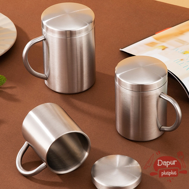Jual Mug Korea Anti Panas Stainless Steel SUS 304 | Gelas Gagang Kopi ...