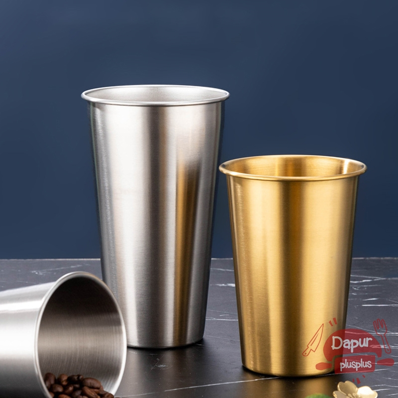 Jual Gelas Korea Stainless Steel Besar SUS 304 | Gelas Silver Gold Kopi ...