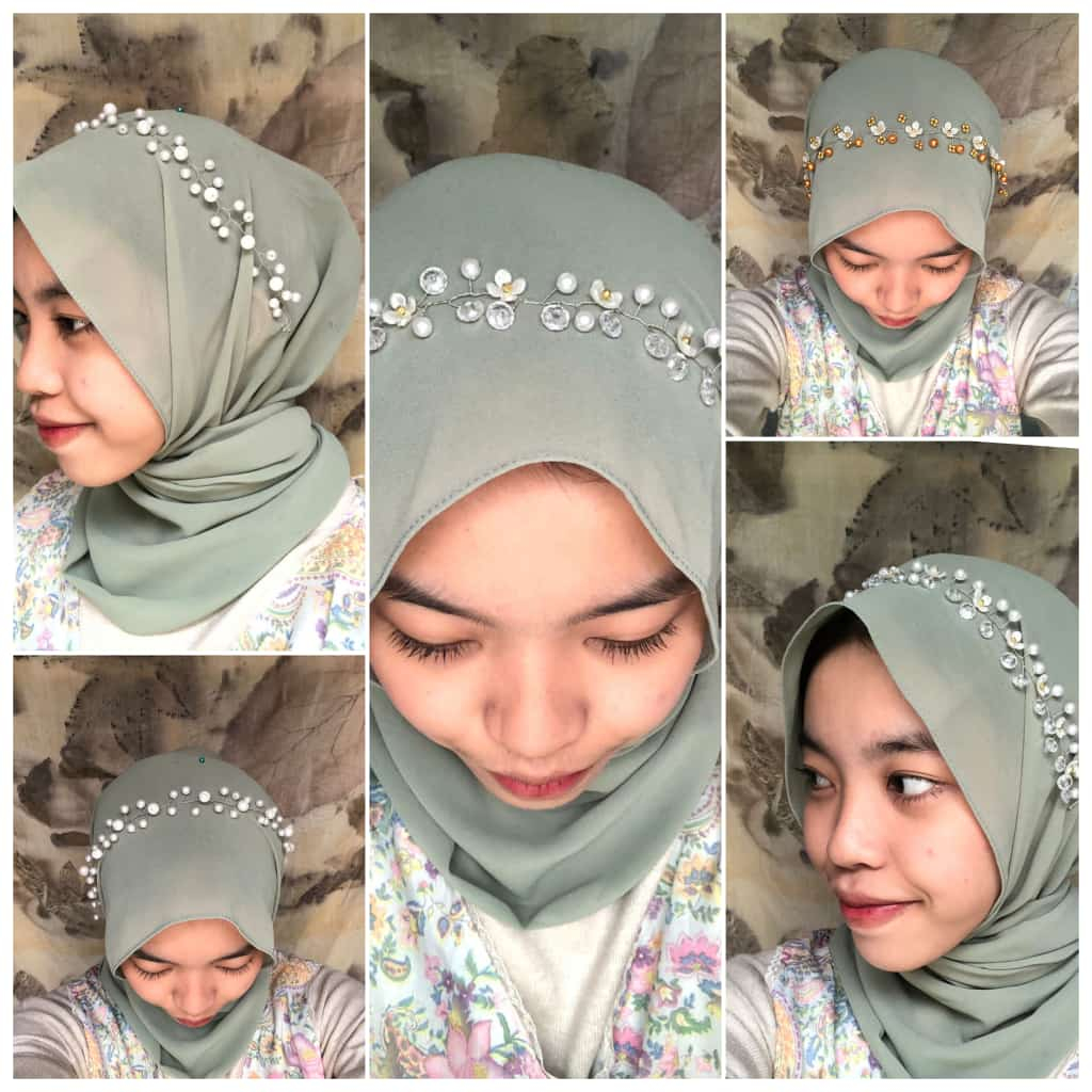Jual Headpiece Hiasan Kepala Hijab Mutiara wisuda|Bridesmaid|Kondangan ...