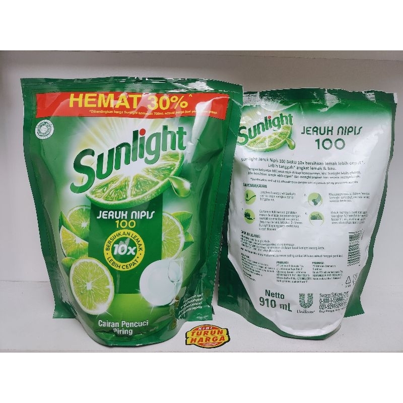 Jual sunlight pencuci piring besar 910ml jeruk nipis | Shopee Indonesia