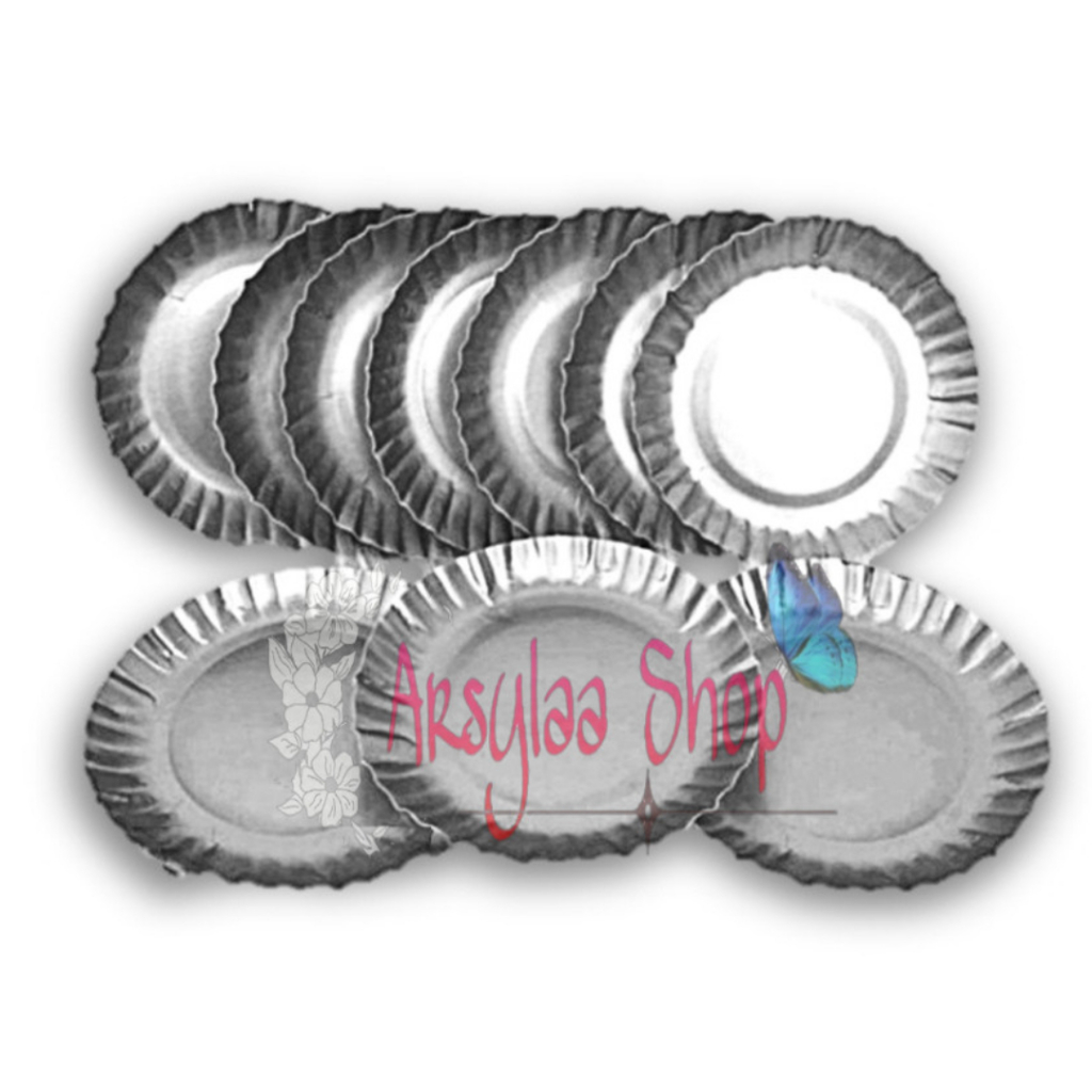 Jual Piring Kue Silver / Piring Kue Ultah / Paper Plate Silver / Piring ...