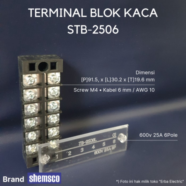 Jual Terminal Block Kaca TB-2506 Terminal Block Blok 6 Pole 25A TB2506 Limited | Shopee Indonesia