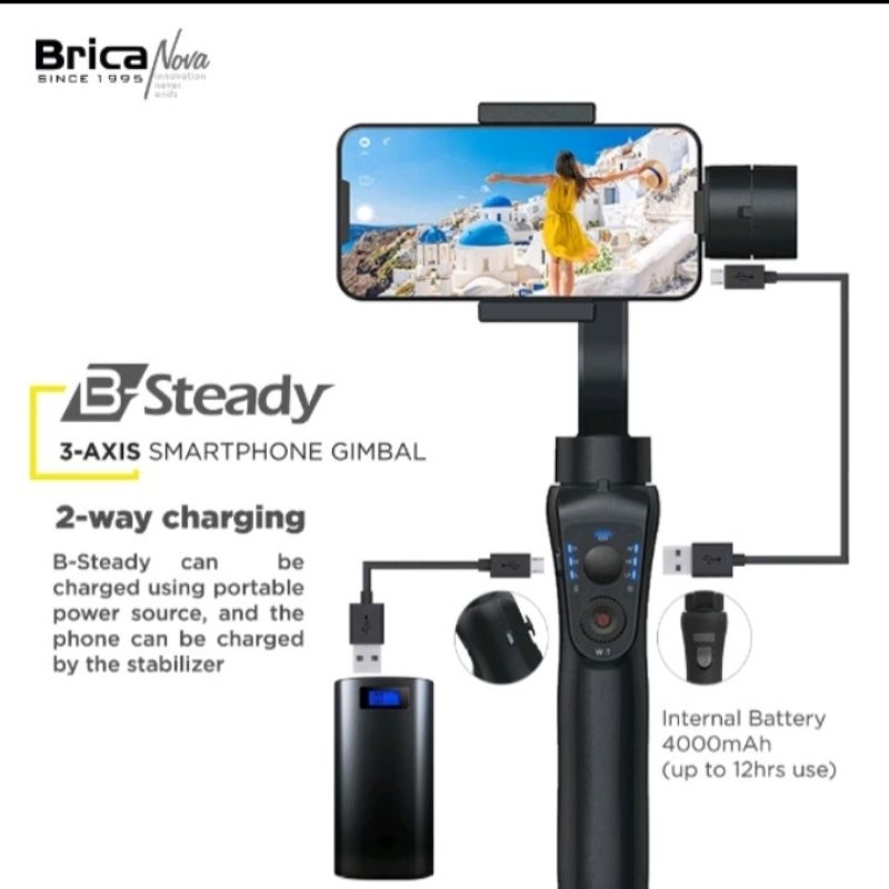 Jual Gimbal Stabillizer HP Brica Bsteady B-Steady 3 Axis Gimbal ...