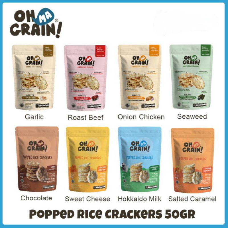 Jual Oh ma grain! popped rice crackers / snack cemilan keripik beras ...