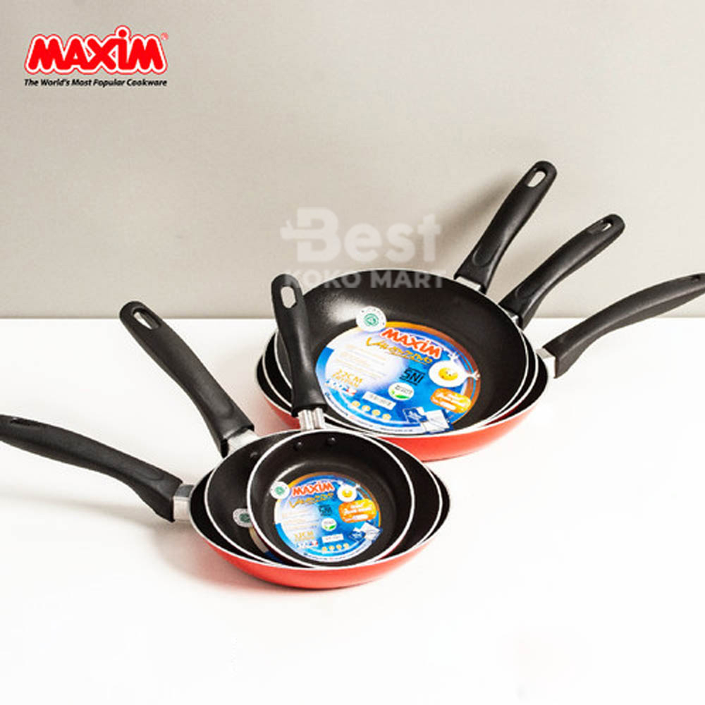 Jual Teflon / Frypan Maxim Valentino Anti Lengket Ukuran 12, 18, 20, 22 ...