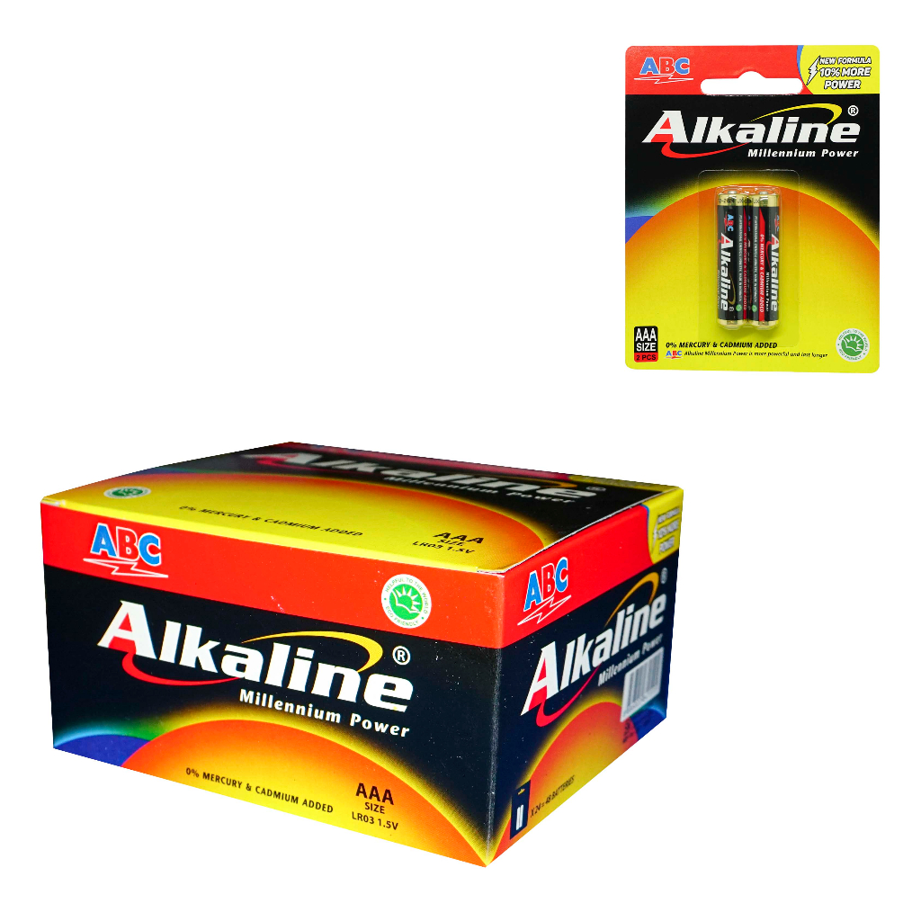 Jual ABC Alkaline LR03 2 Baterai (AAA Size) 1 Box Isi 24 Hanger | Shopee Indonesia