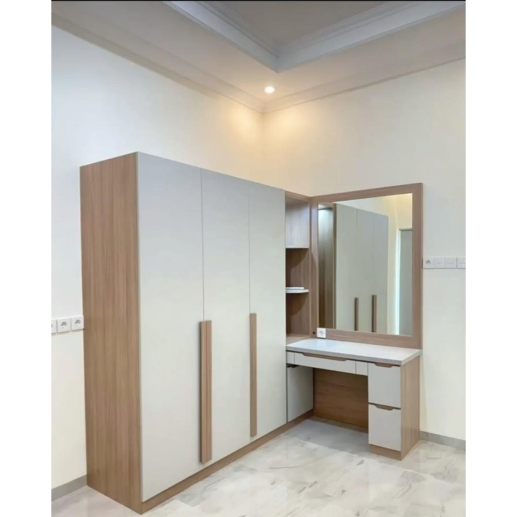 Jual Lemari Pakaian Dan Meja Rias Custome / Bedroom set / Kamar Set HPL ...