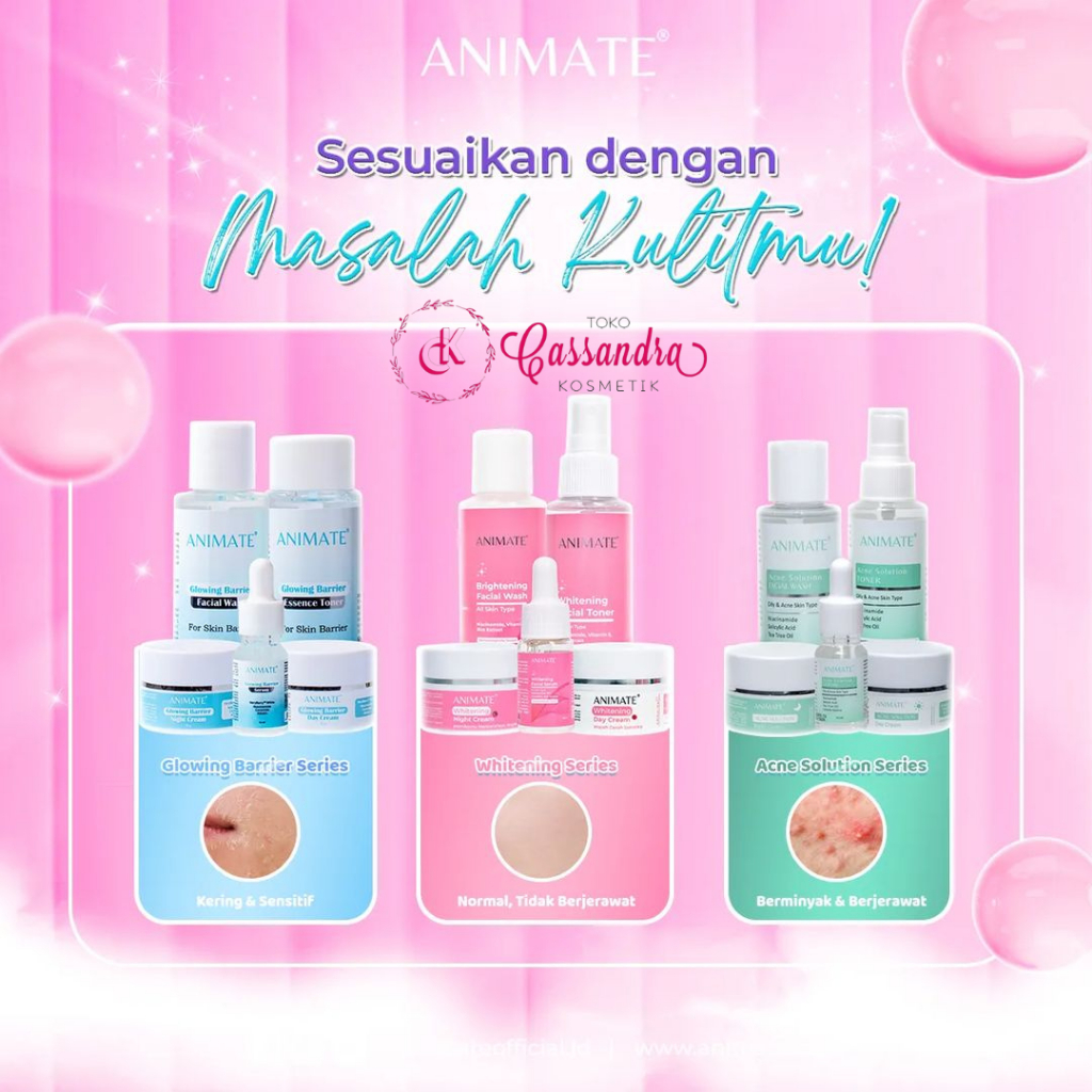 Jual ANIMATE 5 IN 1 WHITENING SERIES - BARRIER SERIES - ACNE SERIES ...