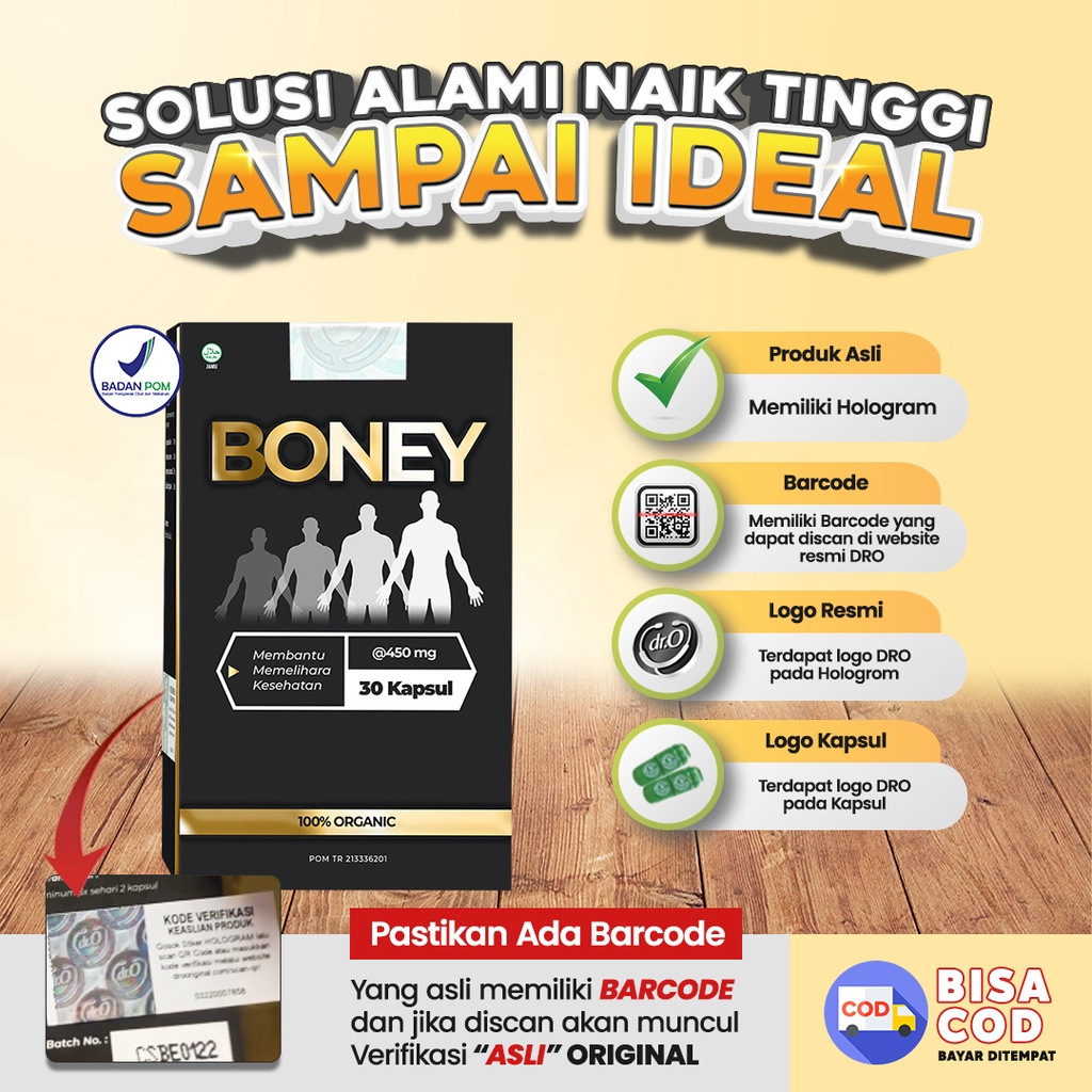 Jual Boney Peninggi Badan 5 Kali Lebih Ampuh Meninggikan Badan Boney ...