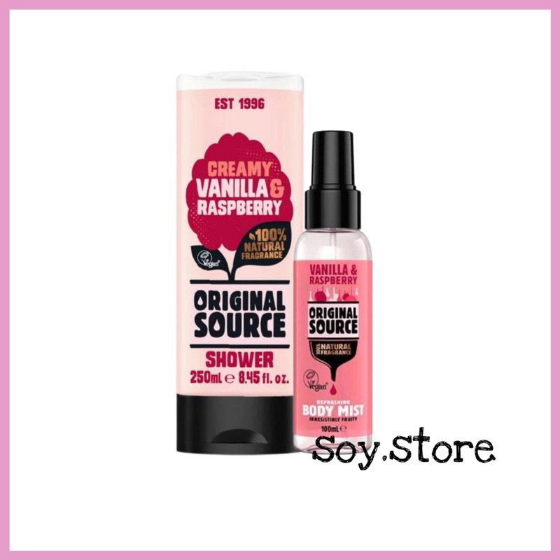 Jual Kombo Paket Original source Bodywash Creamy Vanilla Rasberry 250ml ...