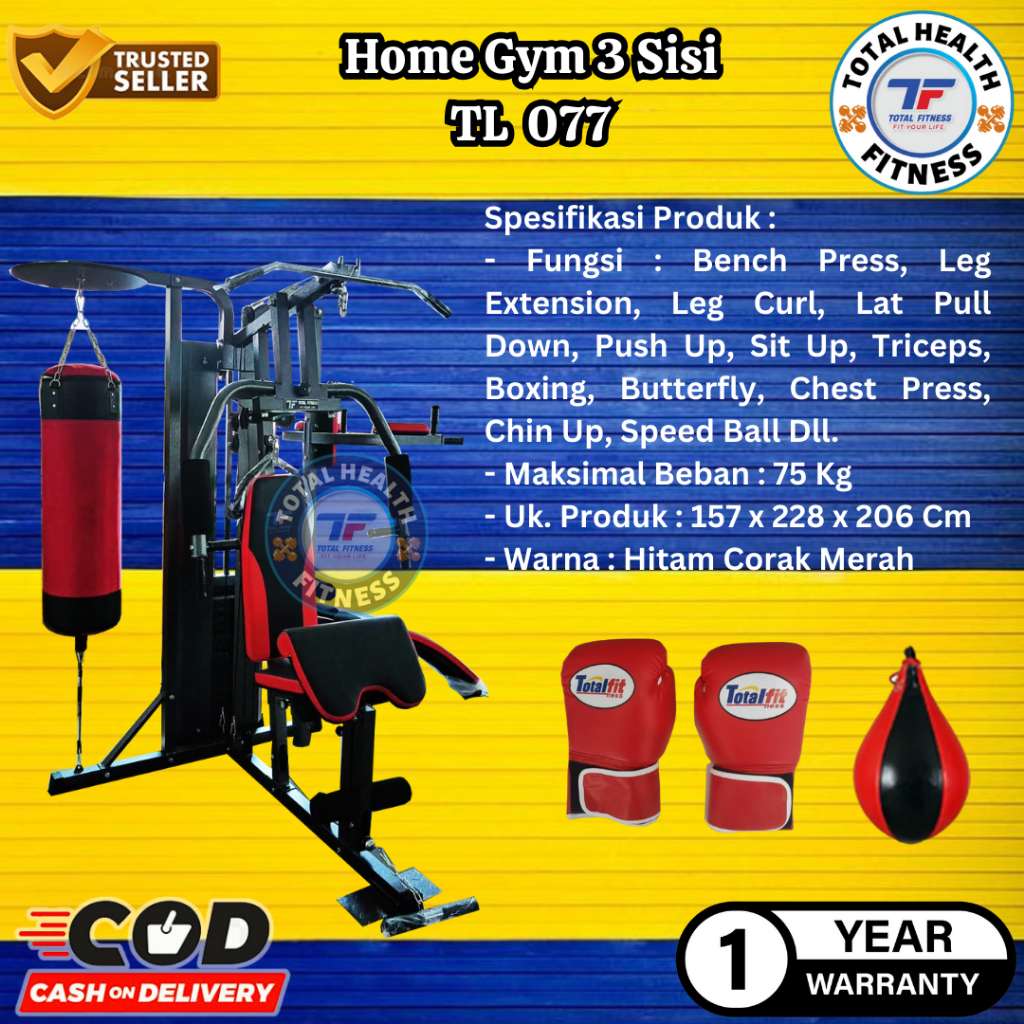 Jual Alat Olahraga Fitness Home Gym 3 Sisi Samsak TL-077 Homegym ...