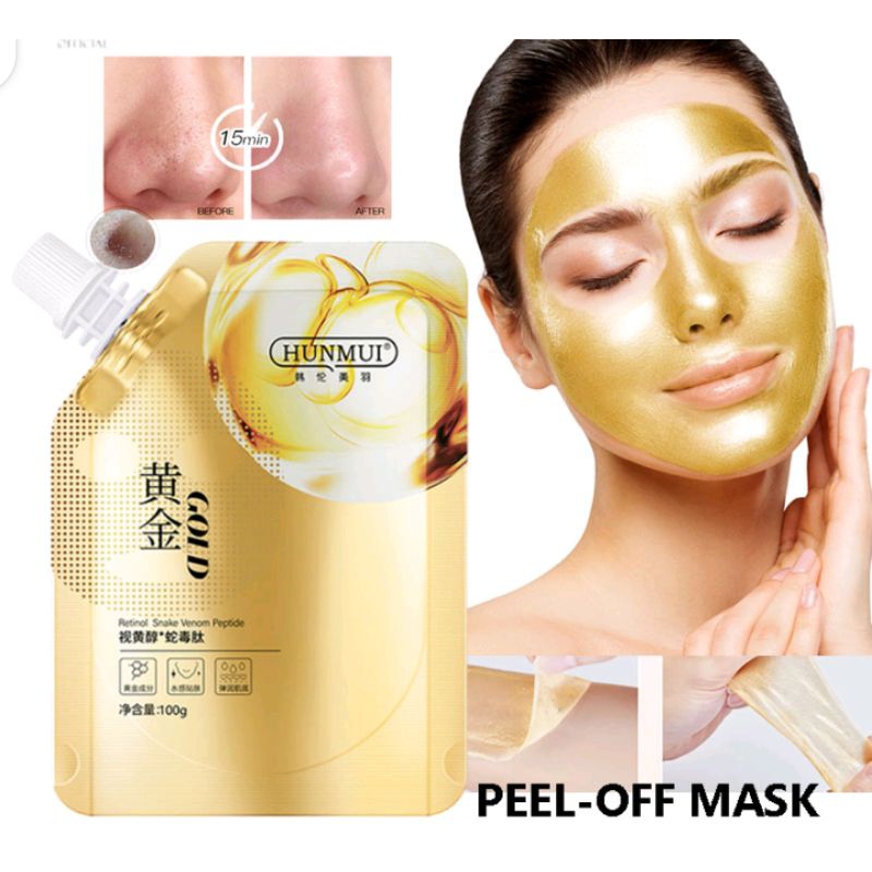 Jual Hunmui Retinol Masker Gold Peel Off Mask Anti Aging Collagen dan ...