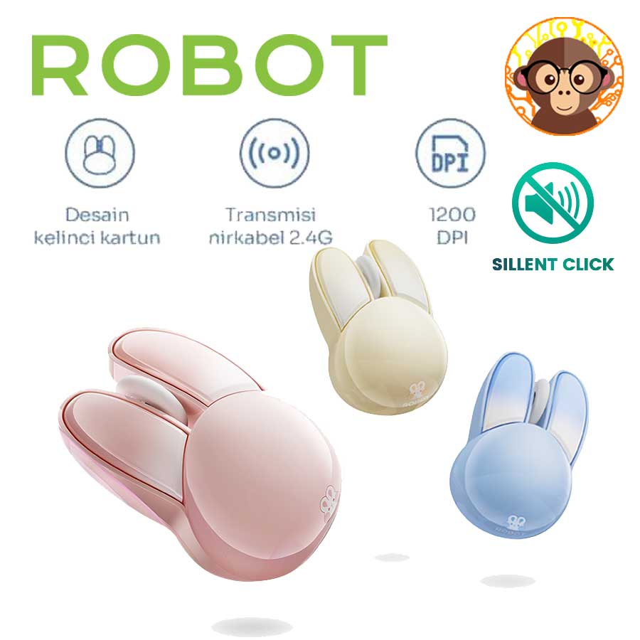 Jual Mouse Robot Wireless M380 Silent Key 2.4G 1200DPI Kelinci Lucu ...