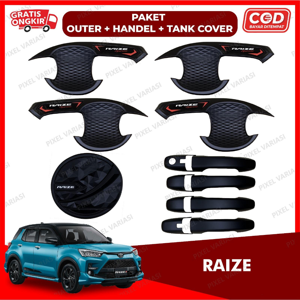 Jual Paket Outer + Handle + Tank Cover Raize 2021-2023 Hitam | Shopee ...
