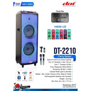 Jual Speaker Portable 12 inch DAT DT 2210 Free 2 Mic Wireless | Shopee ...