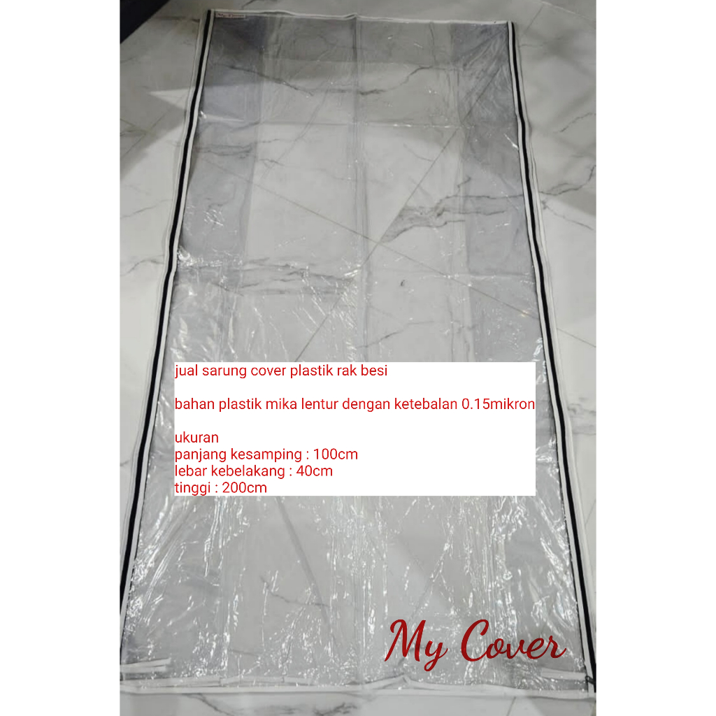 Jual sarung cover penutup anti debu rak besi 100x30x200 100x40x200cm ...