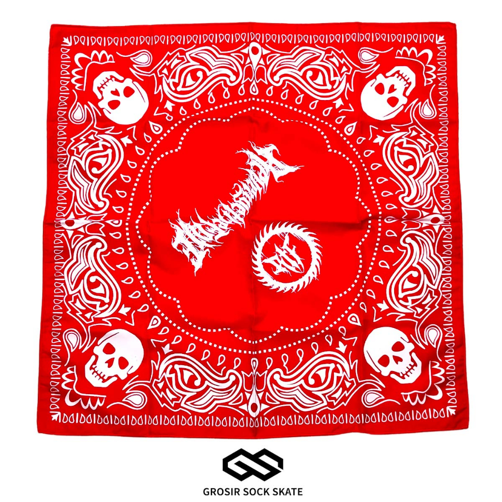 Jual Slayer Bandana Syal Music Band MOTIF 3 MERAH Premium Quality ...