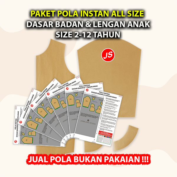 Jual Paket Pola Instan All Size Pola Dasar Anak Perempuan Potong Pinggang | Pola Semua Ukuran 2 ...