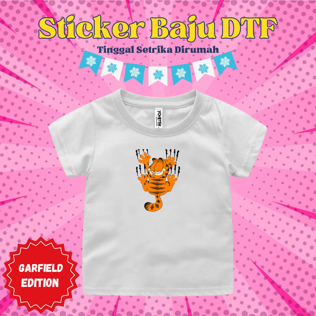 Jual Sticker Kaos Tema GARFIELD Sticker Baju DTF tinggal Setrika ...