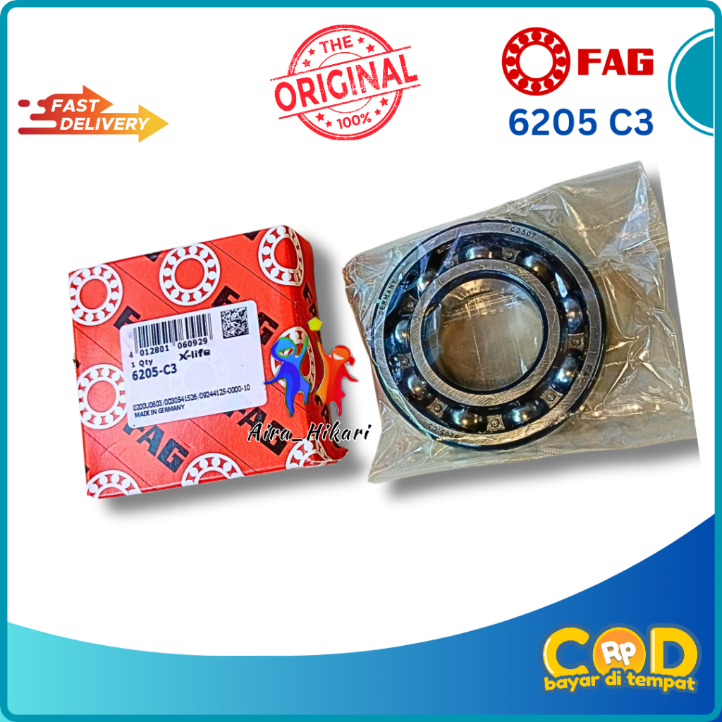 Jual Bearing FAG 6205 C3 Original Germany | Shopee Indonesia