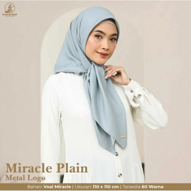 Jual Miracle logo print/segi empat mewah/segi empat pesta/hijab wisudah ...
