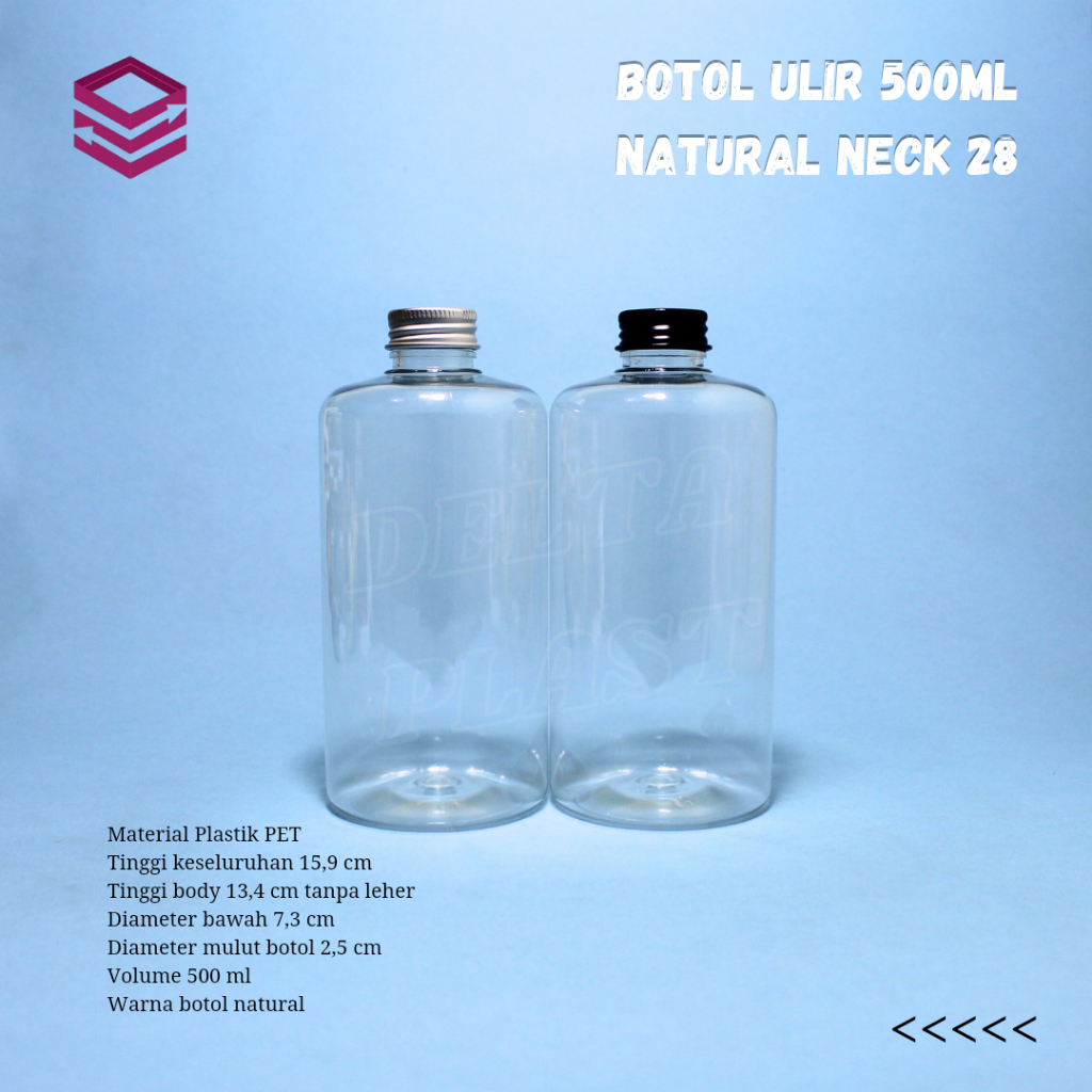 Jual Botol ulir 500ml Natural pet / Botol 500ml neck 28 Tutup ulir almunium | Shopee Indonesia