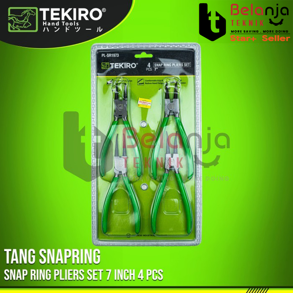 Jual Tekiro Tang Snap Ring Pliers 7" Set 4 Pcs Tang Circlip Spi EB ES ...
