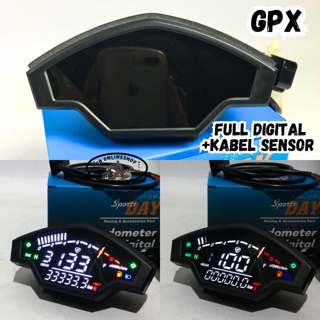 Jual SPIDO SPEEDO SPIDOMETER SPEEDOMETER GPX FULL DIGITAL GPX LOGO LCD ...