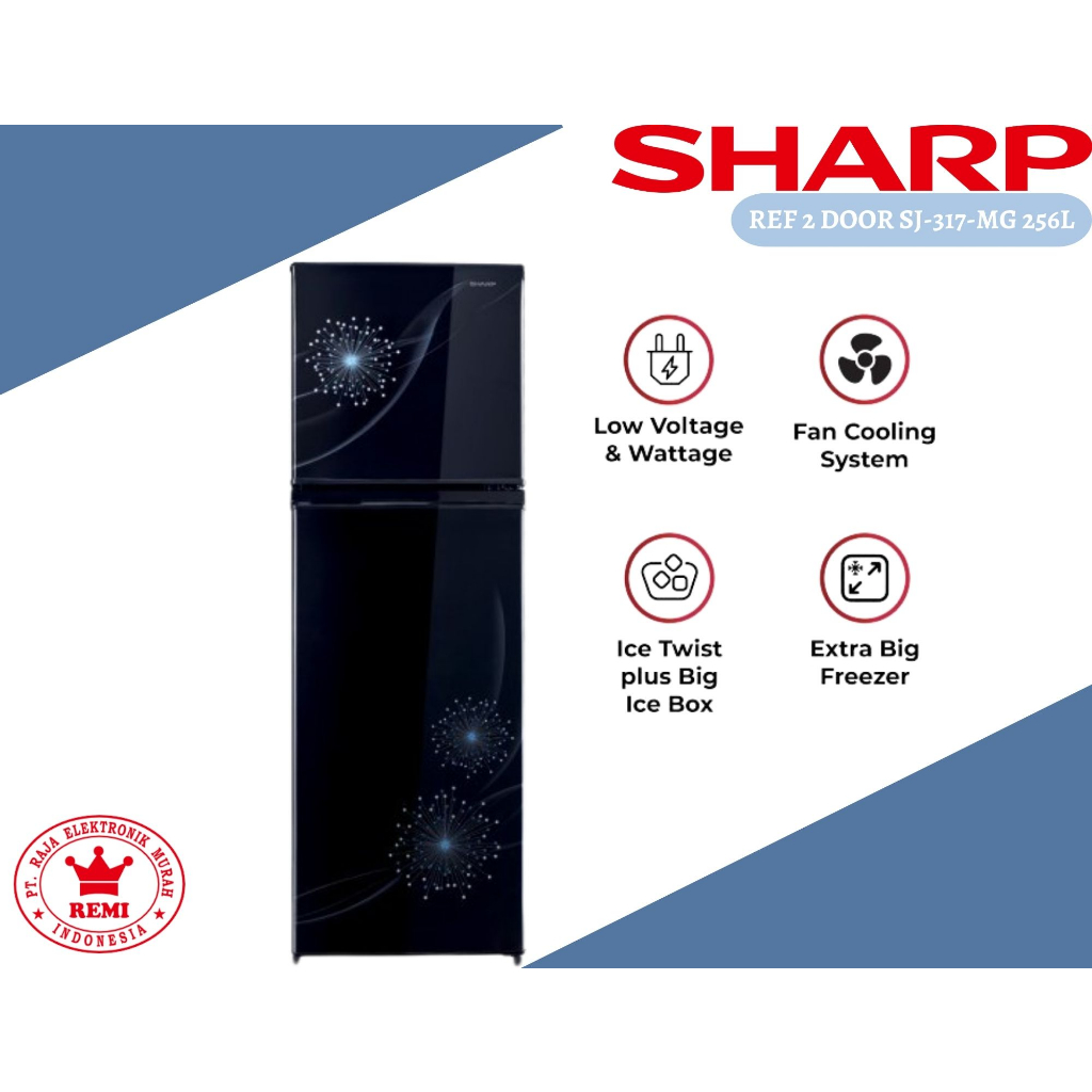 Jual Kulkas 2 Pintu SHARP SJ-317-MG 256L Lemari Pendingin Inverter Ref ...