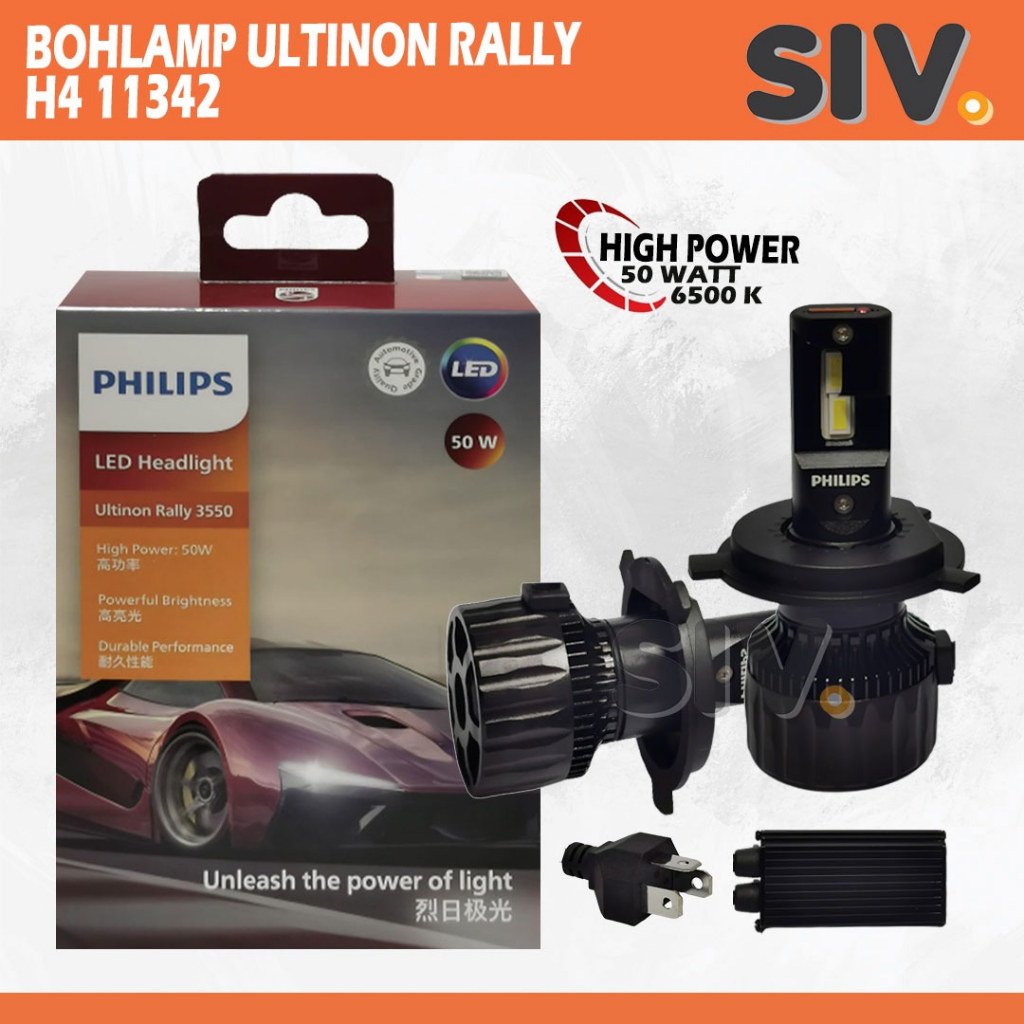 Jual Philips Ultinon Rally 3550 LED H4 6500K Bohlam Lampu Mobil Putih ...