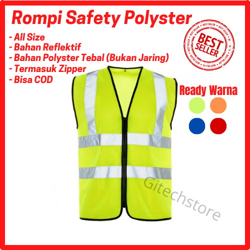 Jual Rompi Safety Polyster Safety Vest Rompi Proyek Rompi Reflektif ...