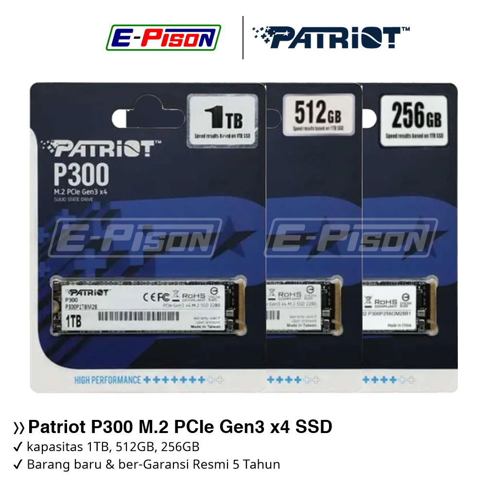 Jual SSD M2 NVME 1TB 512GB 256GB PCIe Gen3 x4 | PATRIOT P300 SSD NVMe ...