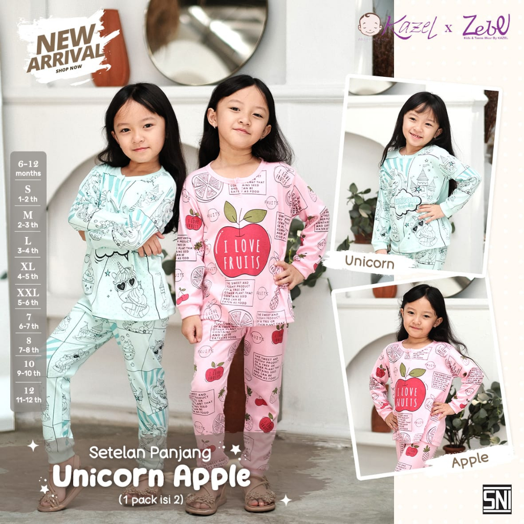 Jual 2 Stelan Kazel x Zebe Piyama Boy Girl Edition Baju Anak Piyama Setelan Baju Panjang Celana ...