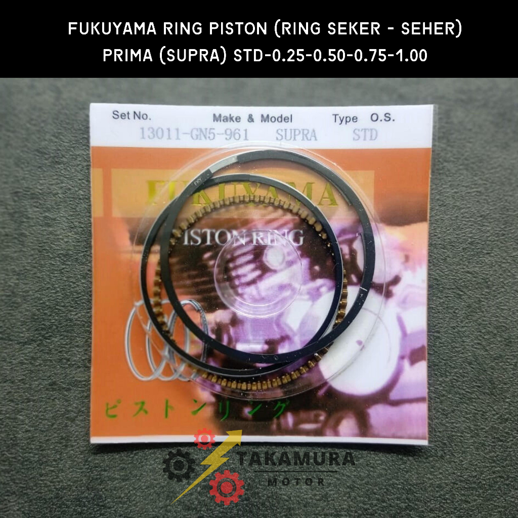 Jual Fukuyama Ring Piston (Ring Seker - Seher) Prima (Supra) | Shopee Indonesia