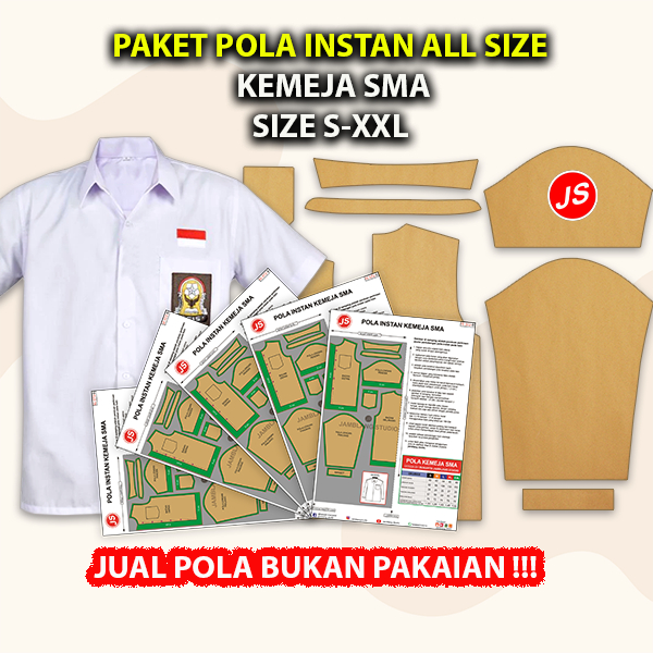 Jual Paket Pola Instan All Size Kemeja SMA Lengan Pendek + Panjang | Pola Semua Ukuran S-XXL ...