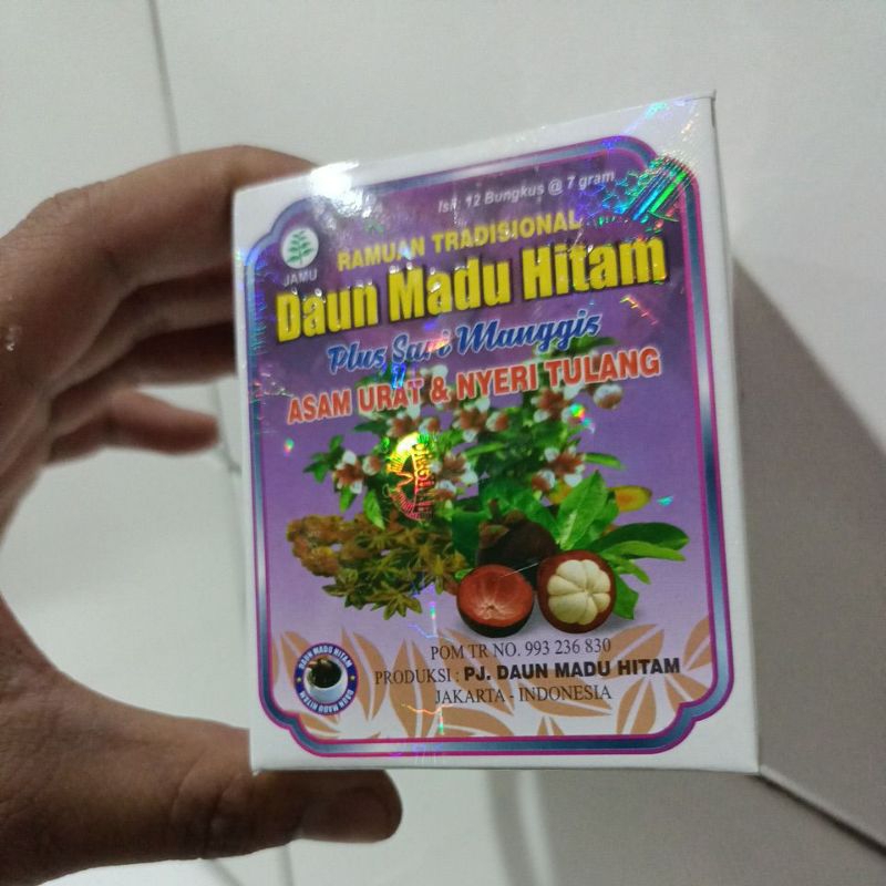 Jual ( 12 Sachet ) Jamu Daun Madu Hitam Plus Sari Manggis | Shopee ...